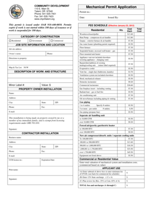 Fillable Online COMMUNITY DEVELOPMENT Mechanical Permit Application 110 ...