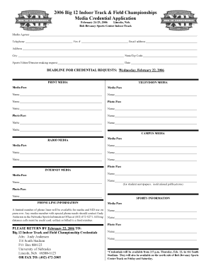 Fillable Online Press Credential Application PDF Fax Email Print ...