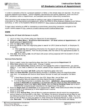 Fillable Online UF Graduate Letters of Appointment Fax Email Print ...