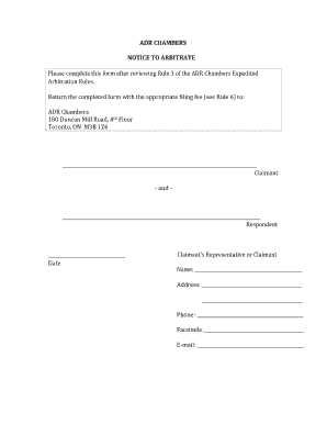 Fillable Online Notice of Arbitrationdocx Fax Email Print - pdfFiller
