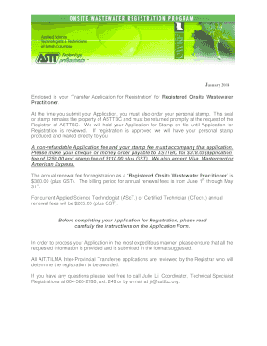 Fillable Online owrp asttbc ASTTBC Transfer Application Form - owrp ...