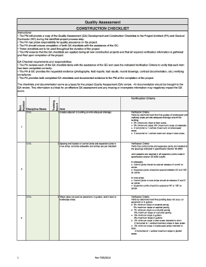 Fillable Online The PM will provide a copy of the Quality Assessment ...
