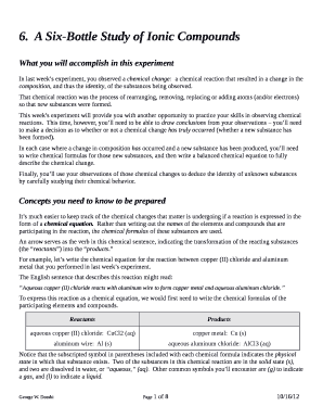 Fillable Online Chemical Formula of a Compound Fax Email Print - pdfFiller