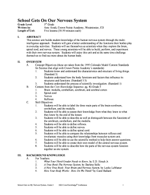 Fillable Online coreknowledge School Gets On Our Nervous System - Core ...