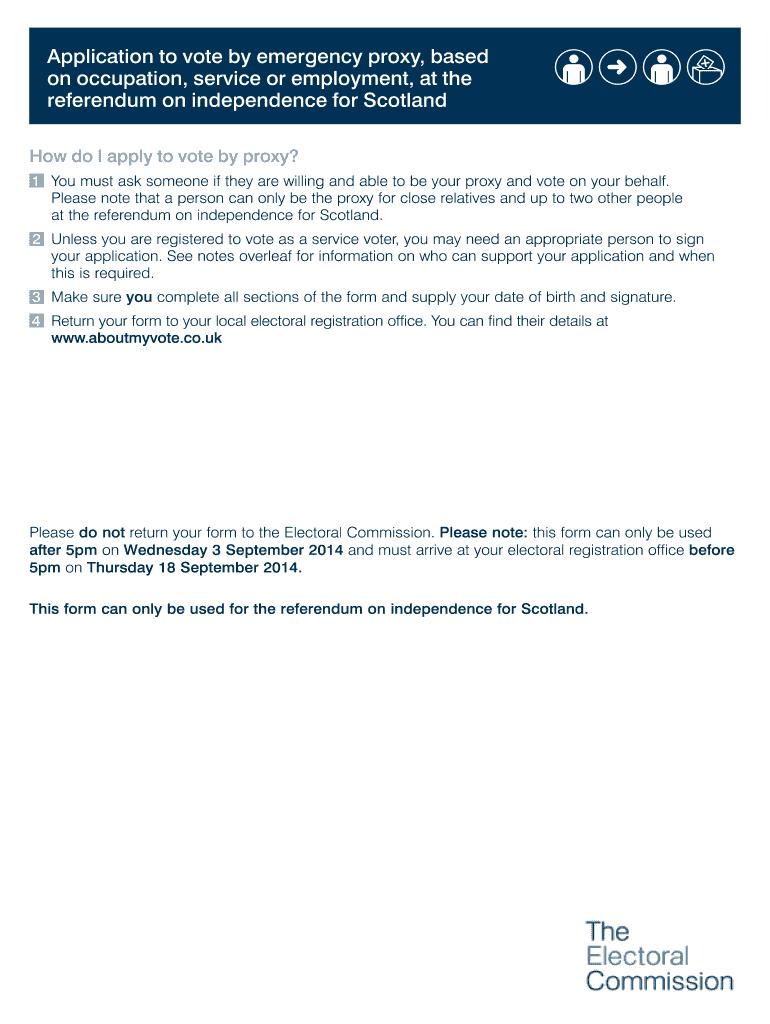 Fillable Online dundeecity gov Application to vote by emergency proxy ...