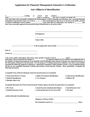 Fillable Online hummingbird Application for Financial Management Education Certification And ...