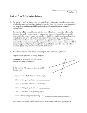 Fillable Online Indirect Proof amp Angles in a Triangle - Lakeside ...