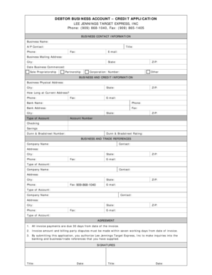18 Printable Credit Application For A Business Account Forms and ...