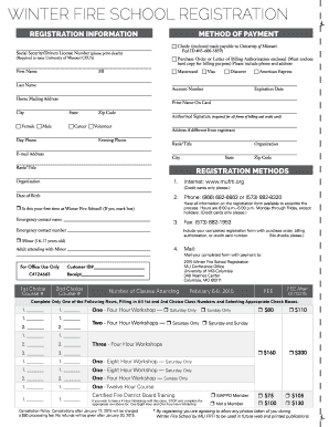 Fillable Online mufrti Winter Fire School 2015 - Registration ...