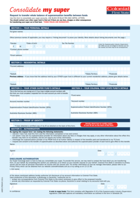 Fillable Online osfsuper com Consolidate my super - Colonial First ...