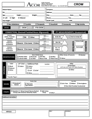 Fillable Online A C.R.O.W Order Form Fax Email Print - pdfFiller