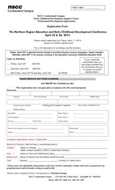 Fillable Online NSCC Cumberland Campus Fax Email Print - pdfFiller