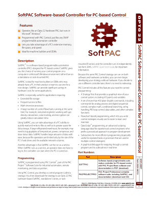 Fillable Online SoftPAC Software-based Controller for PC-based Control Fax Email Print - pdfFiller