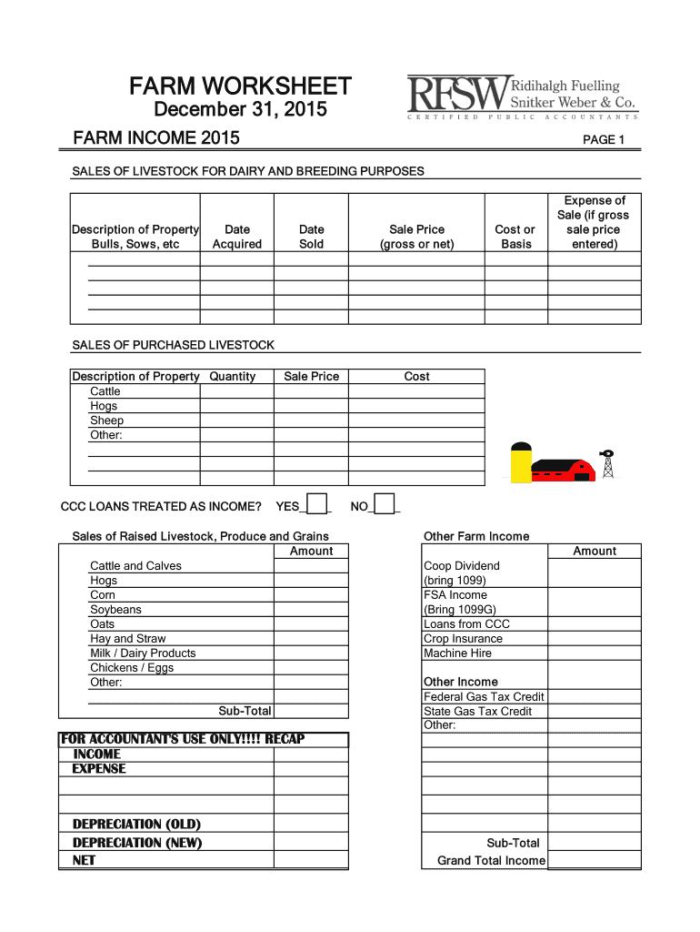 Fillable Online 2014 Farm worksheet-Individualxlsx Fax Email Print ...