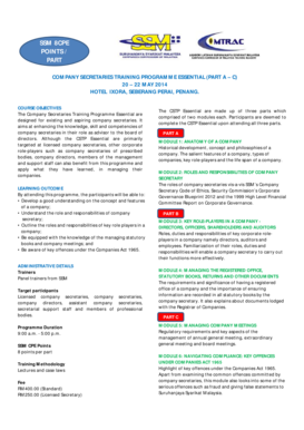 Fillable Online ssm com COMPANY SECRETARIES TRAINING PROGRAMME ...