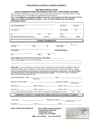 Fillable Online byramhills Private School Transportation Request Letter ...