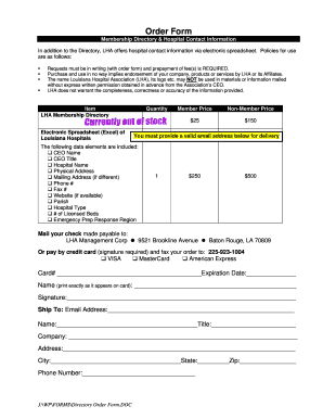 Fillable Online Directory Order Form.DOC Fax Email Print - pdfFiller