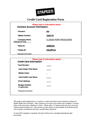 Fillable Online Credit Card Registration Form Fax Email Print - pdfFiller