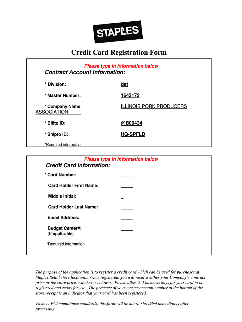 Fillable Online Credit Card Registration Form Fax Email Print - pdfFiller