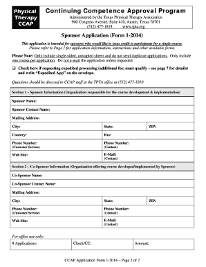 Fillable Online tpta Physical Continuing Competence Approval Program Therapy CCAP Fax Email ...