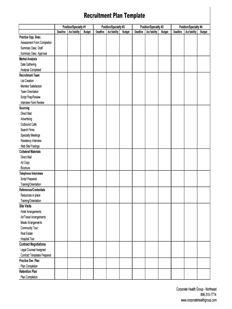 Fillable Online aspr Form-Recruitment Plan Template.xls - aspr Fax Email Print - pdfFiller