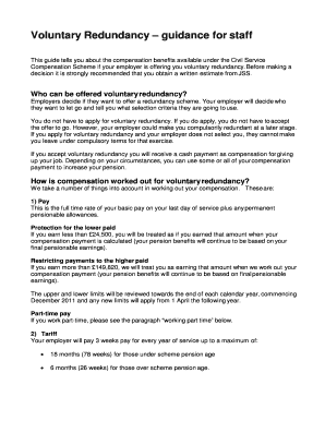 Fillable Online Voluntary Redundancy guidance for staff Fax Email Print ...