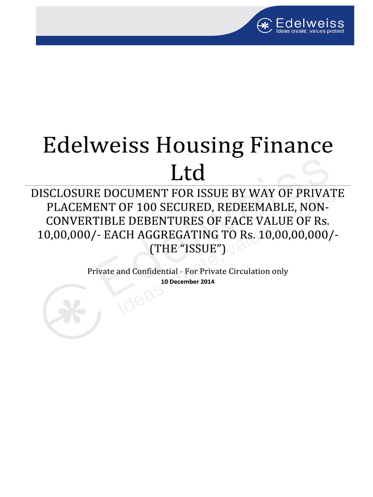 Fillable Online Edelweiss Housing Finance Fax Email Print - pdfFiller