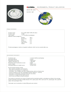 Fillable Online - ENVIRONMENTAL PRODUCT DECLARATION Fax Email Print ...