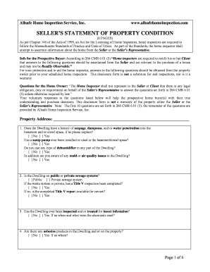 Fillable Online SELLERS STATEMENT OF PROPERTY CONDITION Fax Email Print ...