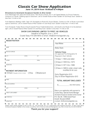Fillable Online Classic Car Show Information Fax Email Print - pdfFiller