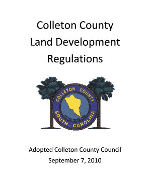 Fillable Online colletoncounty Colleton County Land Development ...