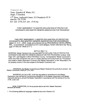 Fillable Online providenceofmtjuliet Master Declaration - Providence ...