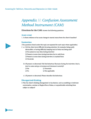 Fillable Online Appendix H: Confusion Assessment Fax Email Print ...