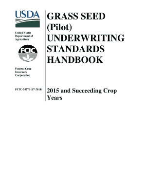 Fillable Online rma usda TITLE: GRASS SEED (PILOT) Fax Email Print ...