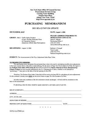 Fillable Online ogs state ny PURCHASING MEMORANDUM - Office of General ...