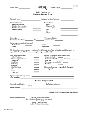 Fillable Online dkg Facility Request Form The Delta Kappa Gamma Society ...