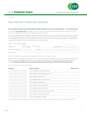 Fillable Online IOOF Employer Super Fax Email Print - pdfFiller
