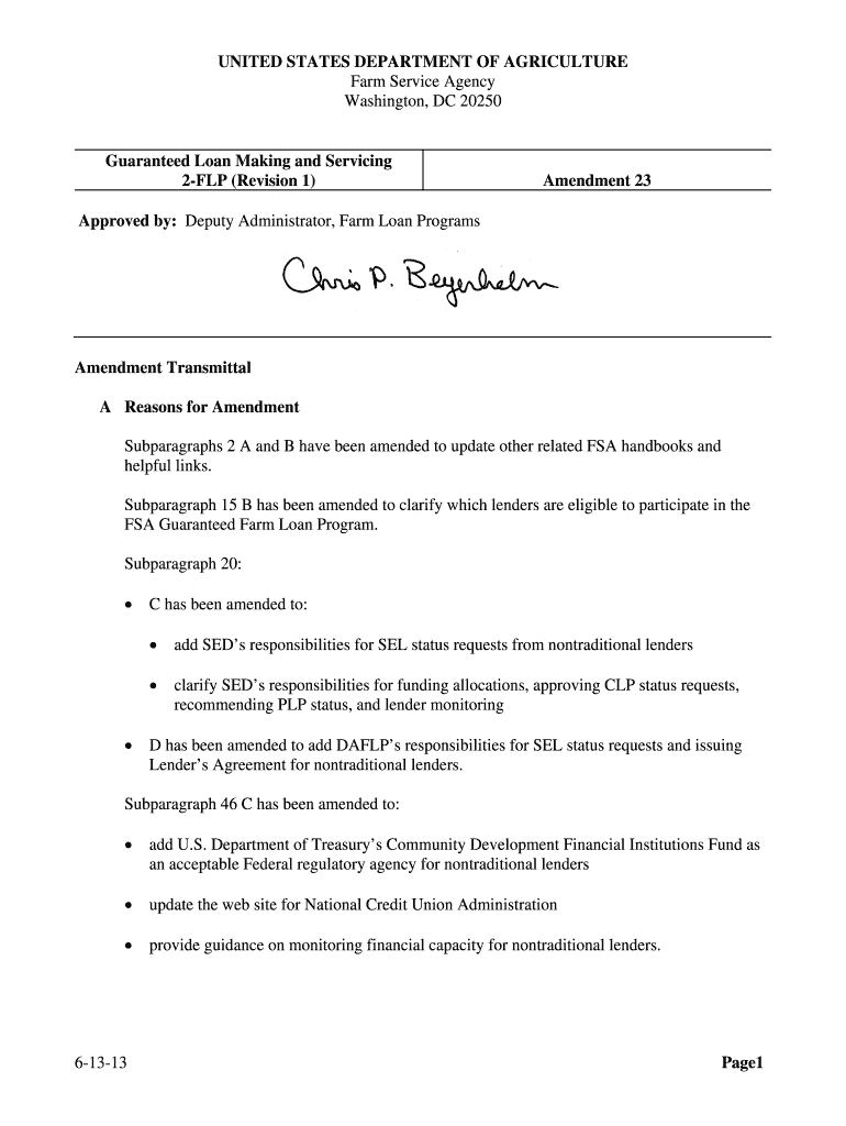 Fillable Online fsa usda Guaranteed Loan Making and Servicing Fax Email ...