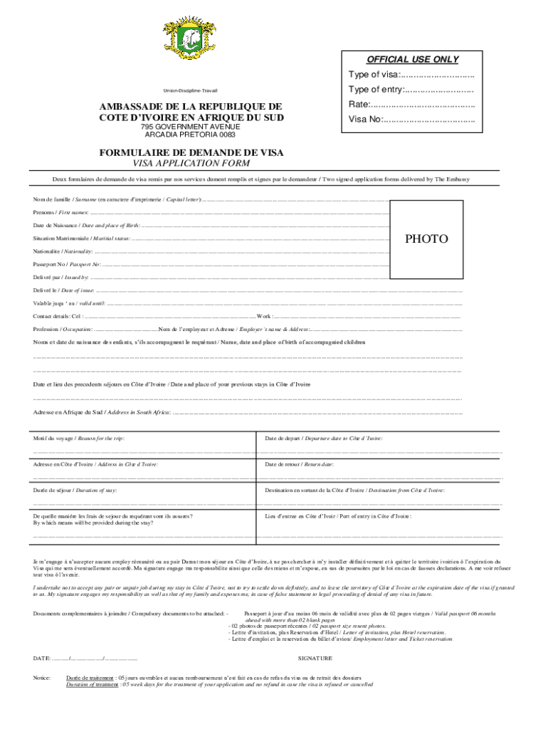 Fillable Online afriquedusud.diplomatie.gouv.ci fichiers ...