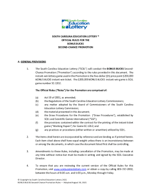 Fillable Online Sc Lottery Second Chance Promotion - Free Coupon Codes ...