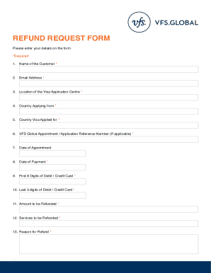 Fillable Online liftassets.vfsglobal.com ind enREFUND REQUEST FORM ...