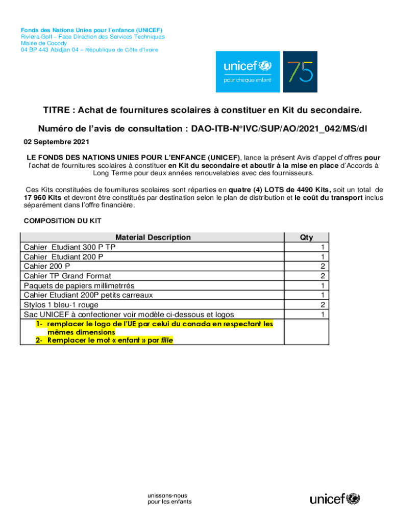 Fillable Online LTA INFOGRAPHIE ET MISE EN PAGE - unicef.org Fax Email ...