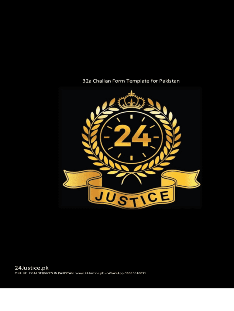 Fillable Online 32a Challan Form Template for Pakistan - 24justice.pk ...