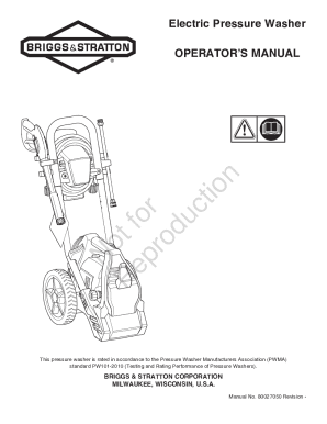 Fillable Online Electric Pressure Washer OPERATOR'S MANUAL - Badcock ...