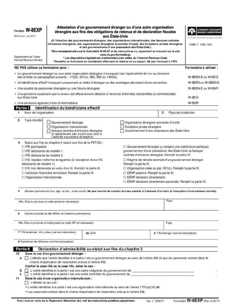 Fillable Online Form W-8 EXP (Rev. September 2016). Certificate of ...