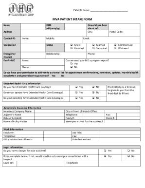 Fillable Online Motor Vehicle Accident Intake Form - Gorospe Law Group ...