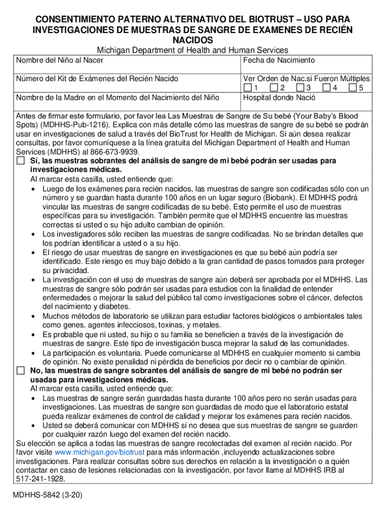 Fillable Online origin-sl michigan BioTrust Alternate Consent Form ...