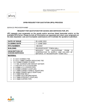Fillable Online jhbproperty co OPEN REQUEST FOR QUOTATION (RFQ) PROCESS ...