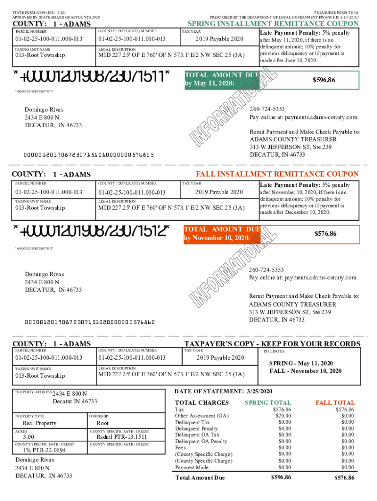 Fillable Online STATE FORM 53569 (R18 / 1-20) APPROVED BY STATE BOARD ...