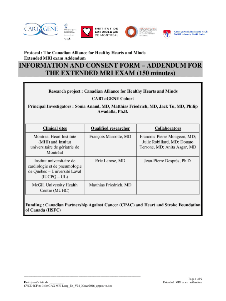 Fillable Online www.cartagene.qc.casitesdefaultINFORMATION AND CONSENT ...
